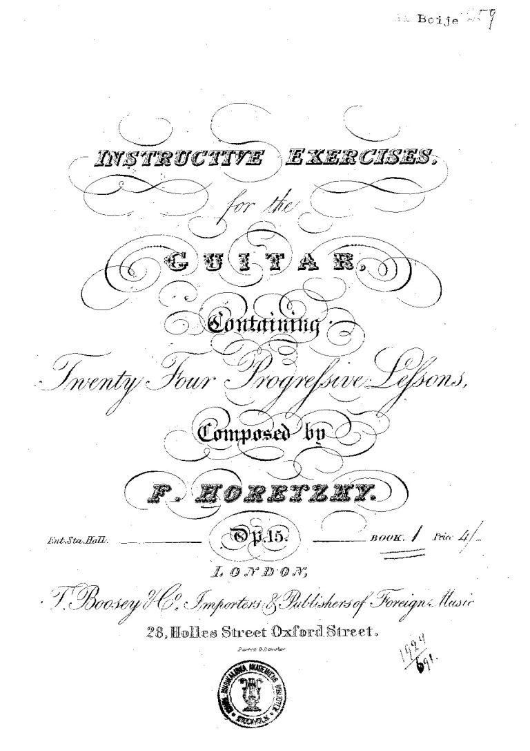 Horetzky. Felix - Instructive Exercises, Op.15 Part 1 - Classical ...