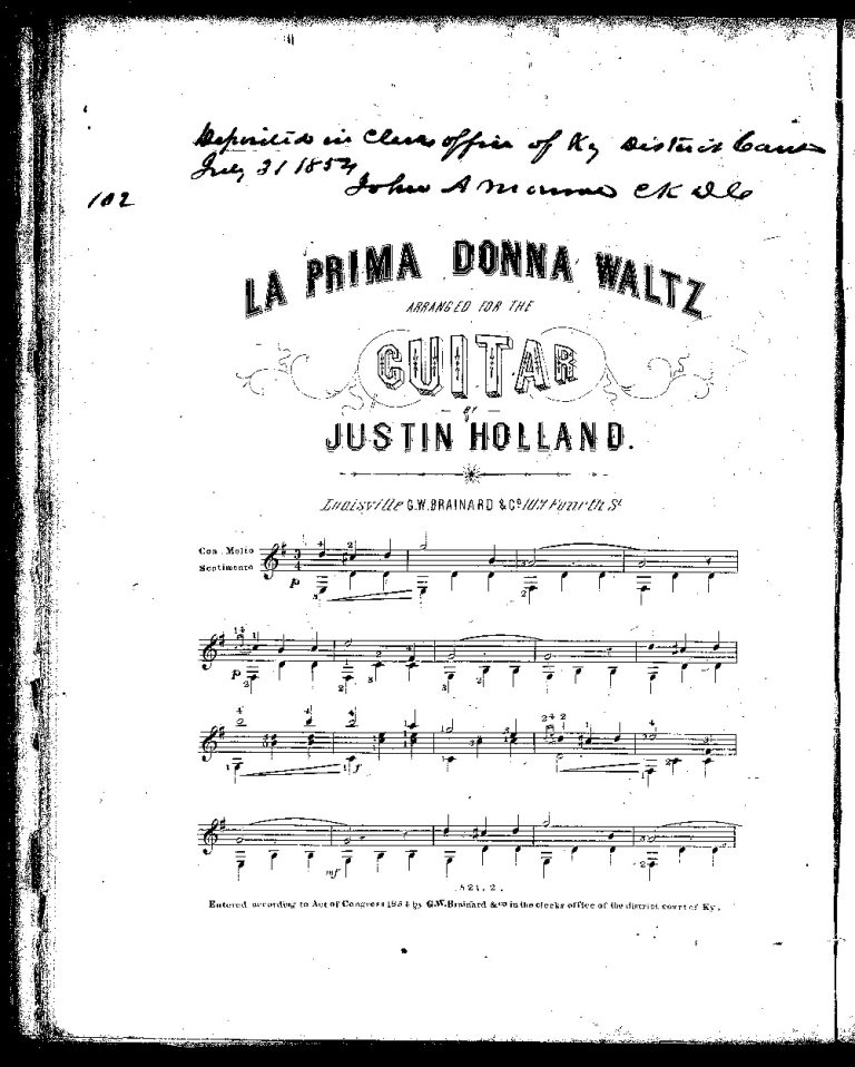 Holland. Justin - La Prima Donna Waltz - Classical Guitar Library ...