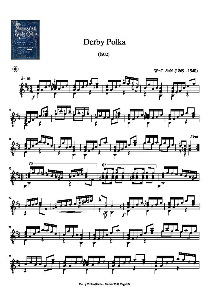 Marieh Collection - Derby Polka (Stahl, William C.) - Classical Guitar ...