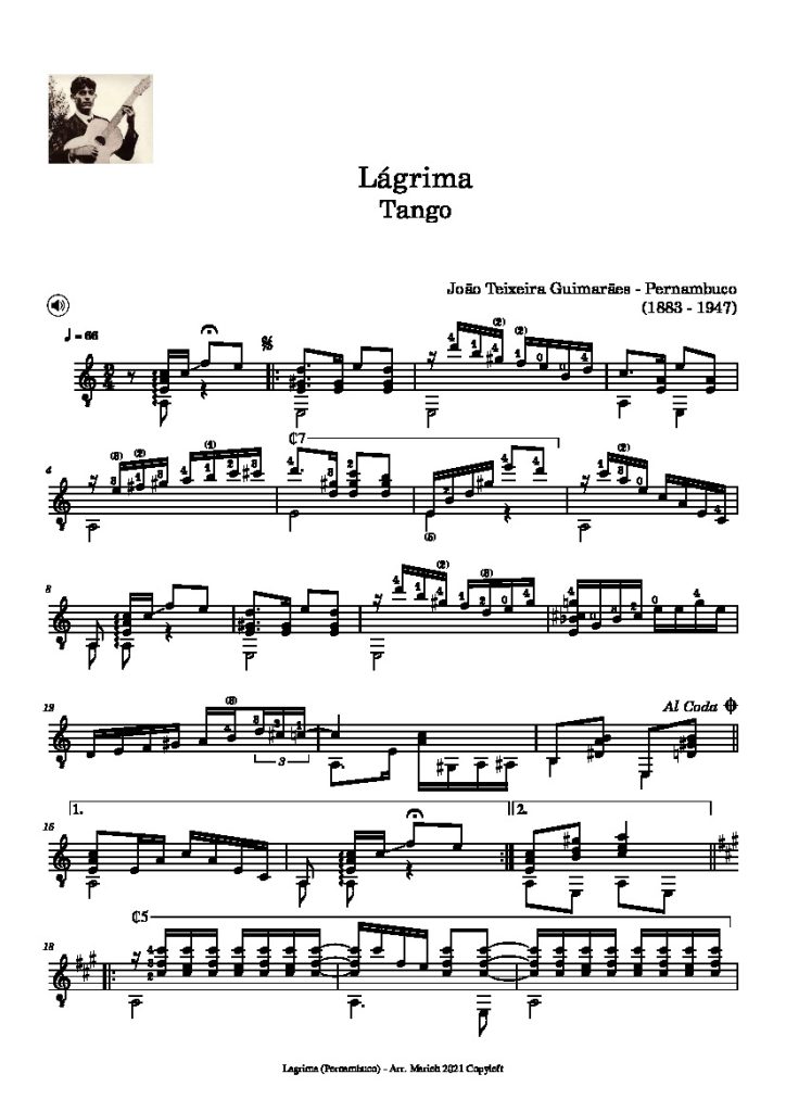 Marieh Collection - Lágrima - Tango (Teixeira Guimarães, João ...
