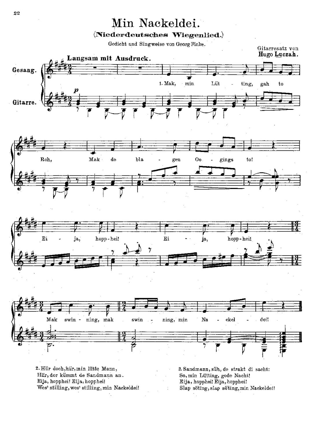 Luczak. Hugo - Min Nackeldei Duo Voice - Classical Guitar Library ...