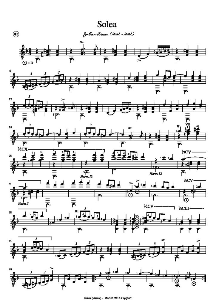 Marieh Collection - Soleá (Arcas, Julián) - Classical Guitar Library ...