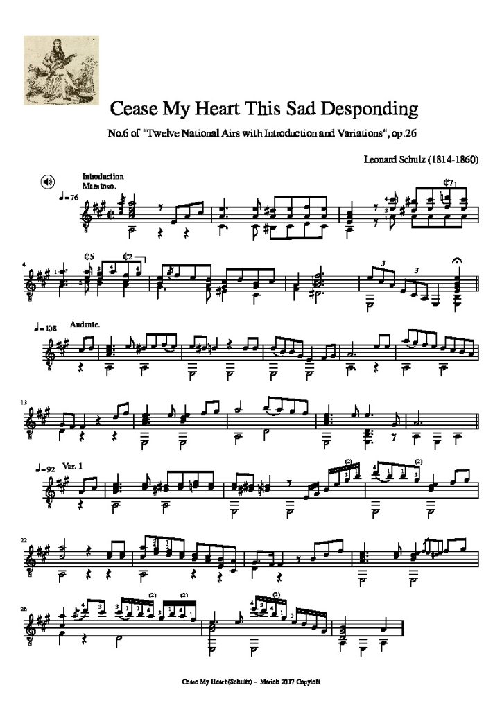 Marieh Collection - Variations on Cease My Heart This Sad Desponding ...