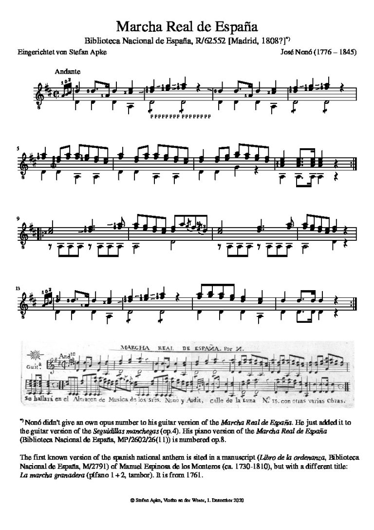 Nonó. José - Marcha Real de España - Classical Guitar Library Classical ...