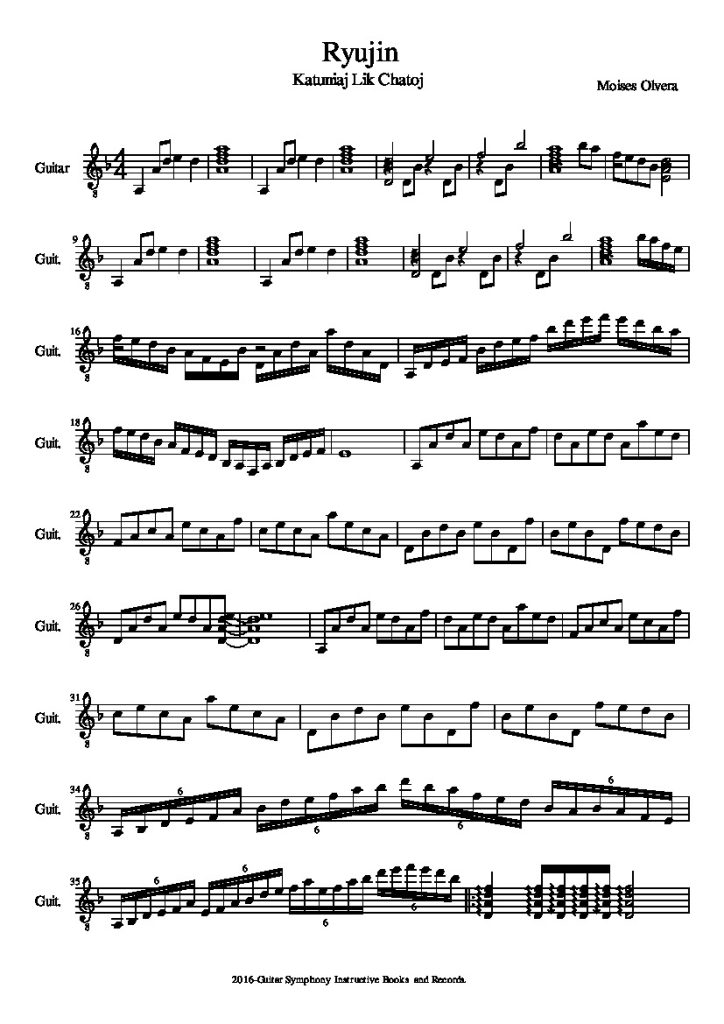 Olvera. Moises - Ryujin - Classical Guitar Library Classical Guitar ...