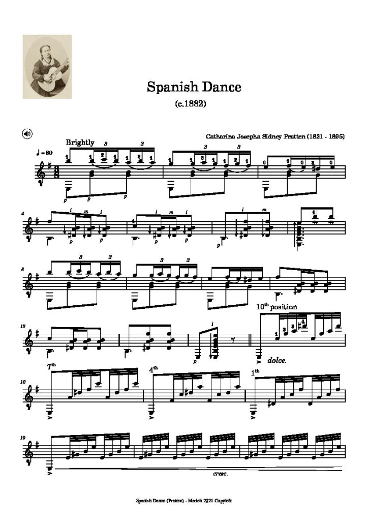 Pratten. Catharina Josepha - Spanish Dance - Classical Guitar Library ...